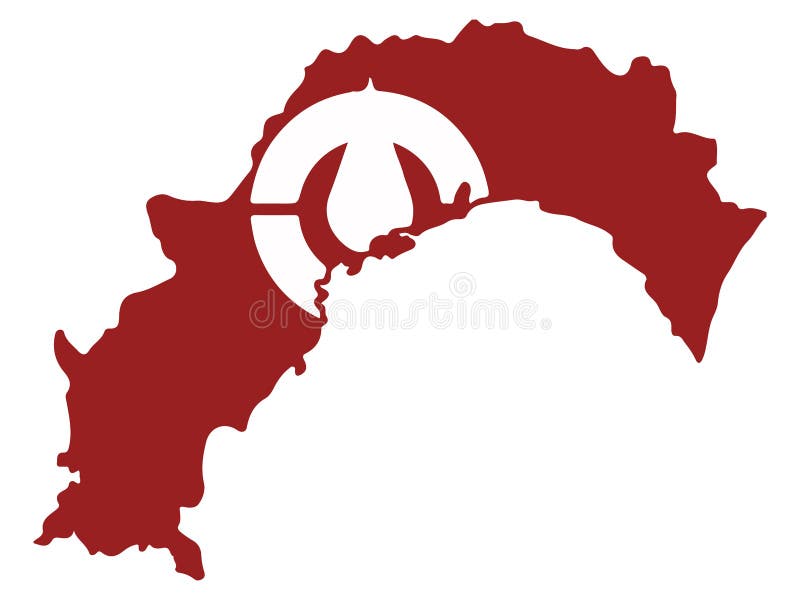 Flag Map of Kochi Prefecture Stock Vector - Illustration of japanese ...