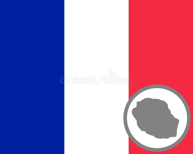 Flag and map of La Reunion stock vector. Illustration of symbol - 168542937