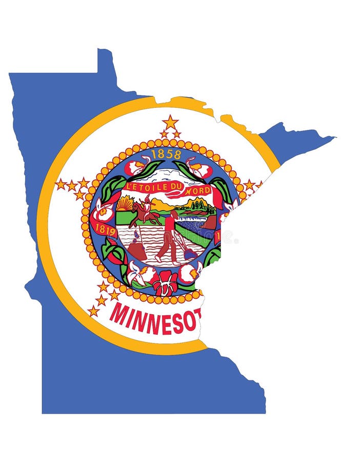 Minnesota Federal State Road Vector Map With Flag Stock Illustration ...