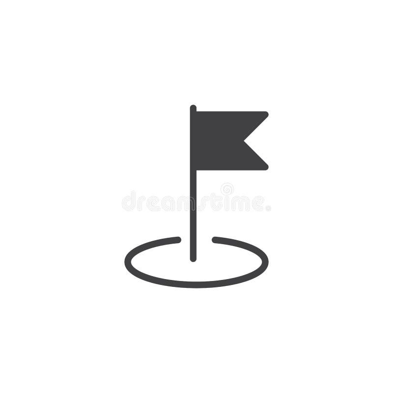 Flag pointer outline icon stock vector. Illustration of stroke - 114958093
