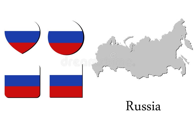 Flag map russia stock illustration. Illustration of design - 58680201