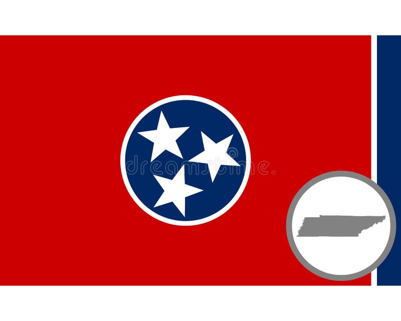 Flag of Tennessee in Location Pin and Map of USA Stock Vector ...