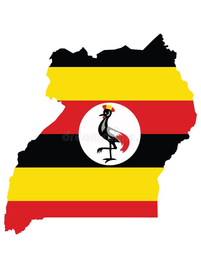 Flag Map of Uganda stock vector. Illustration of union - 196776967