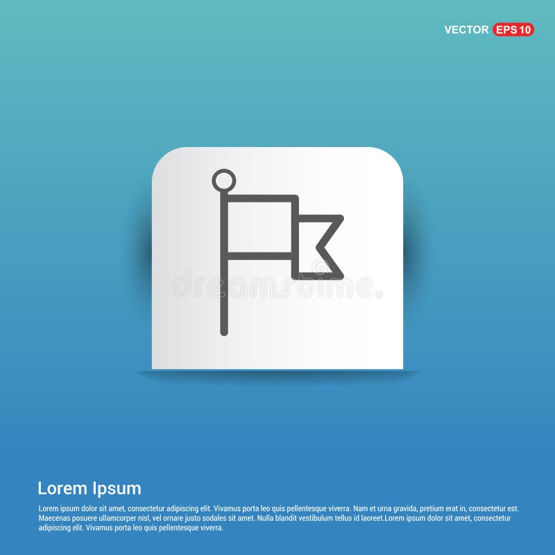 Flag Mark Icon - Blue Sticker Button Stock Vector - Illustration of ...