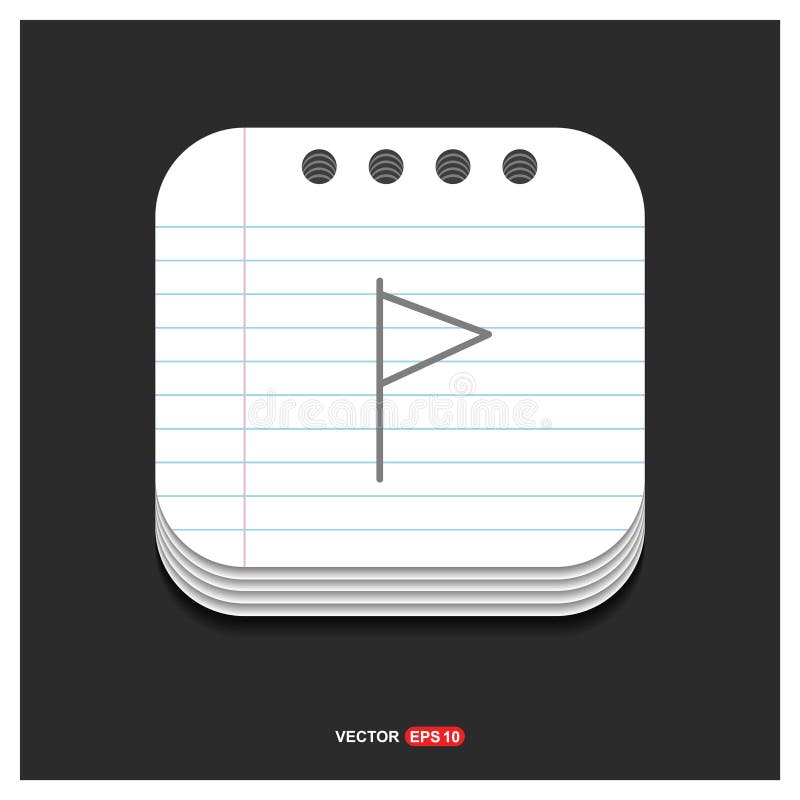 Flag Mark Icon Gray Icon on Notepad Style Template Vector EPS 10 Free ...
