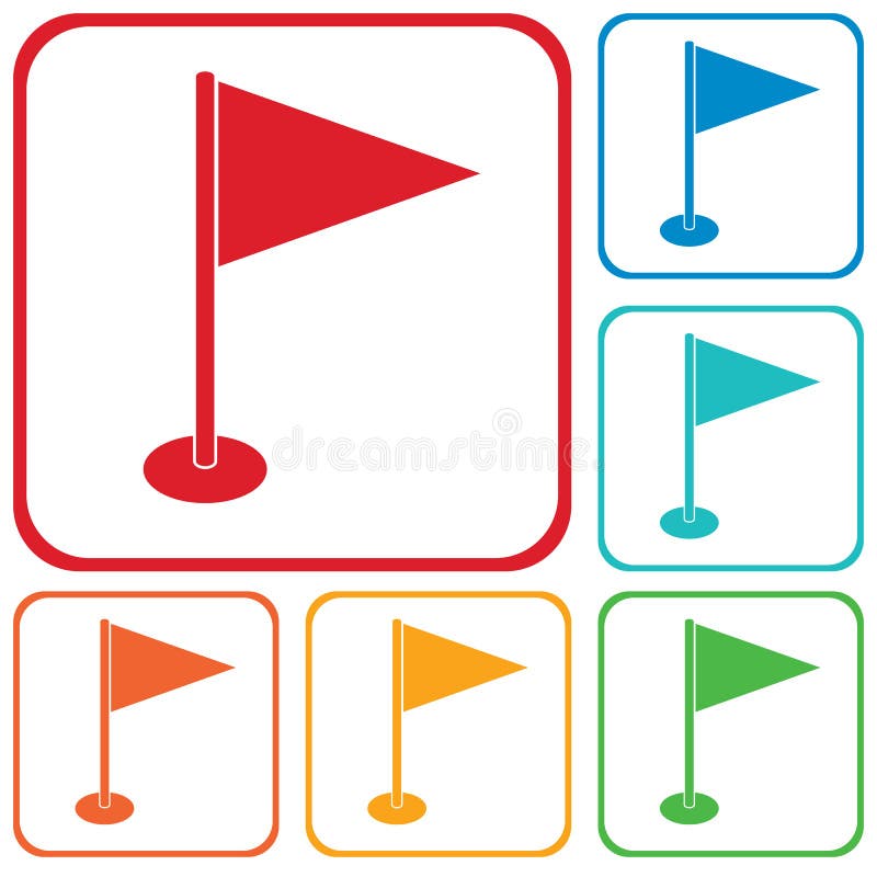 Flag marker icon stock vector. Illustration of position - 100833891