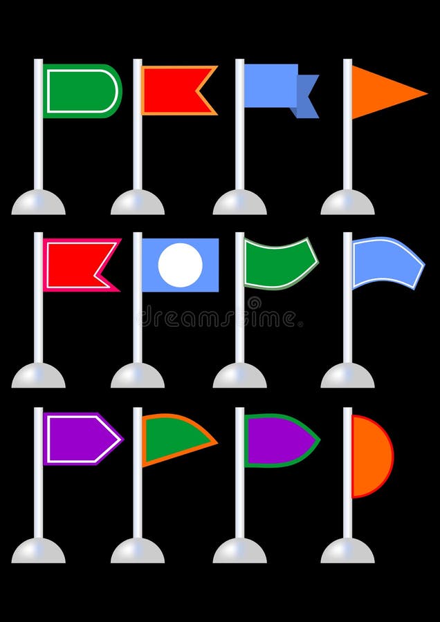 Flag Marker Set for Infographic Design, Flag Collection in Different ...
