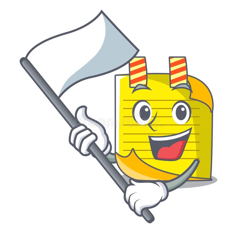 With Flag Mascot Note Paper with Bookmark Stock Vector - Illustration ...