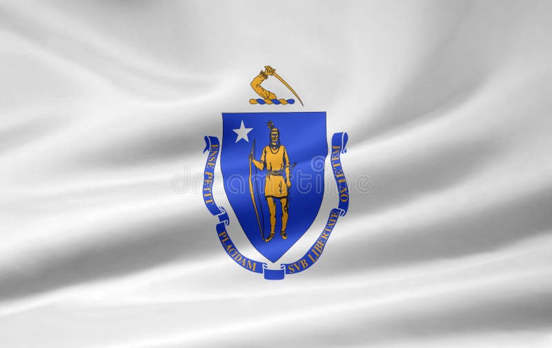 Flag of Massachusetts stock illustration. Illustration of standard ...