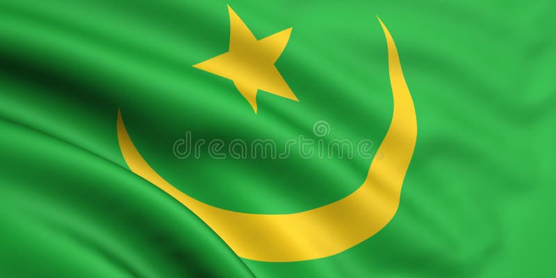 Flag Of Mauritania Stock Illustration Illustration Of Windy 5587293