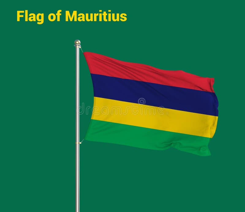 Flag of Mauritius, Mauritius Flag, National Flag of Mauritius. Pole ...