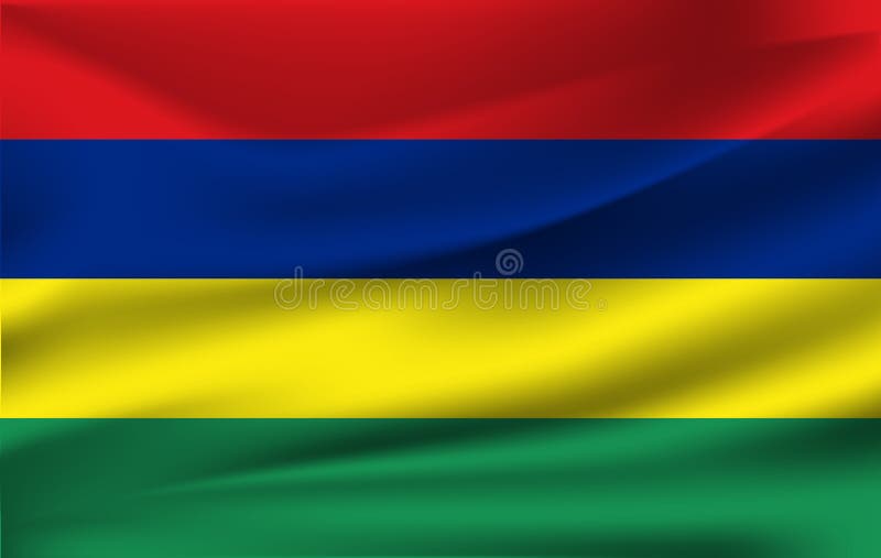 Flag of Mauritius. Realistic Waving Flag of Republic of Mauritius Stock ...