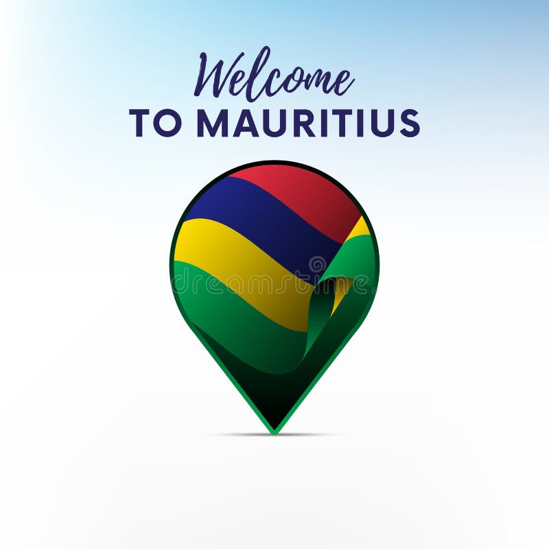 Flag of Mauritius in Shape of Map Pointer or Marker. Welcome To ...