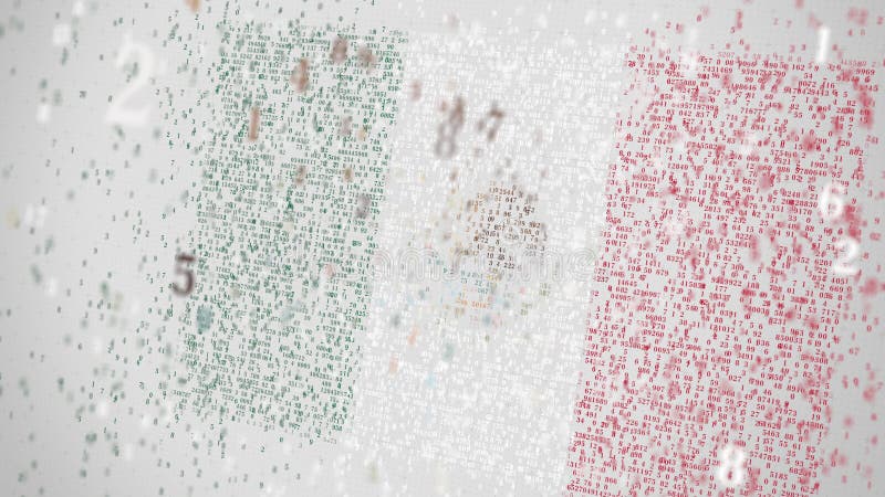 Flag of MEXICO Being Composed with Numbers. Conceptual 3D Animation ...