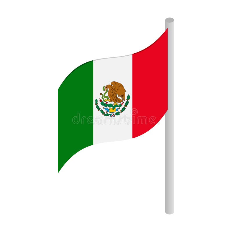 Flag of Mexico Icon, Isometric 3d Style Stock Vector - Illustration of ...