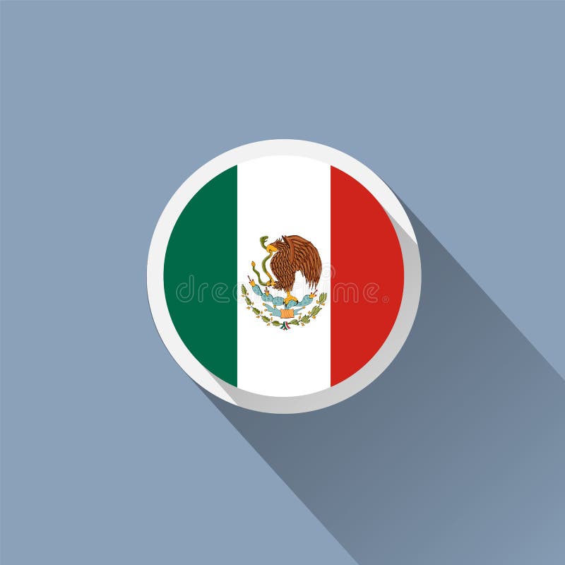 Flag of Mexico. Mexican Round Flat Button Stock Vector - Illustration ...