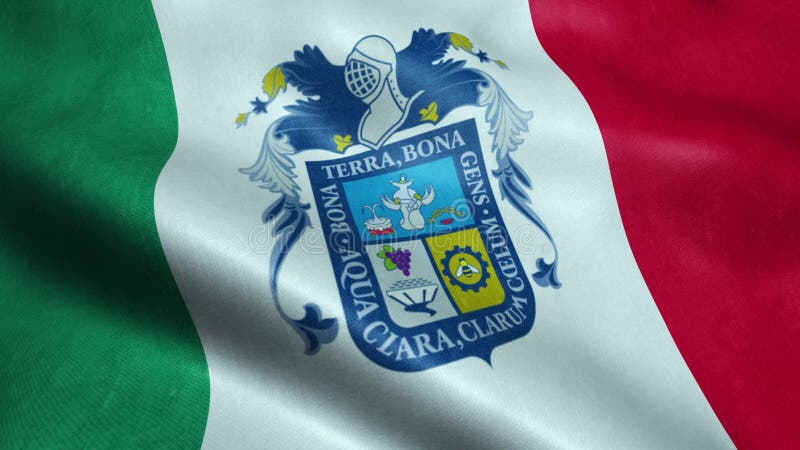 Flag of the Mexico State of Aguascalientes Seamless Looping Waving ...