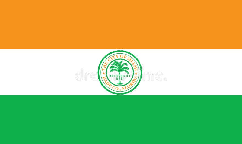 Flag of Miami City Florida stock vector. Illustration of vector - 248732248