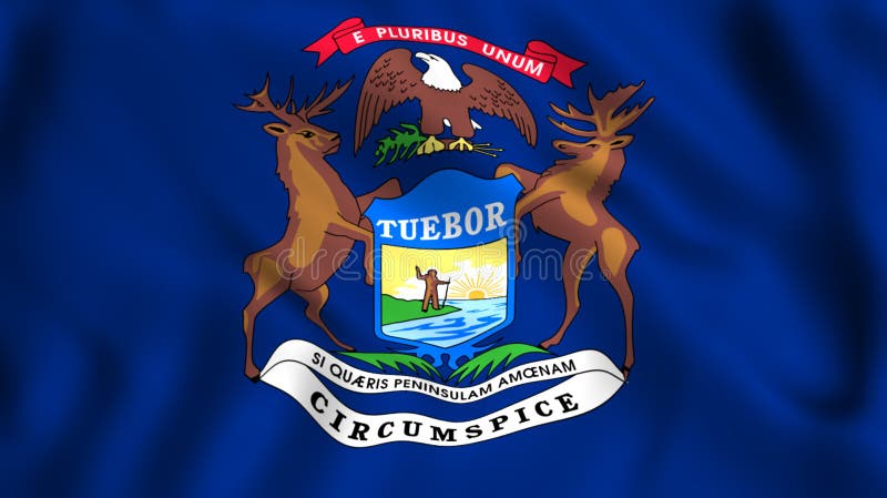 Flag Michigan State US State Symbol Stock Illustration - Illustration ...