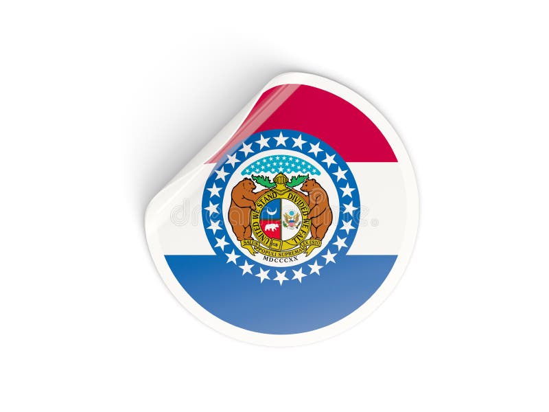Flag of Missouri, US State Round Sticker Stock Illustration ...