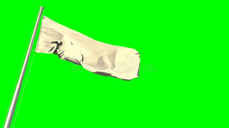 Flag Mockup for Your Art - Empty White Flag on Chroma Key Screen ...