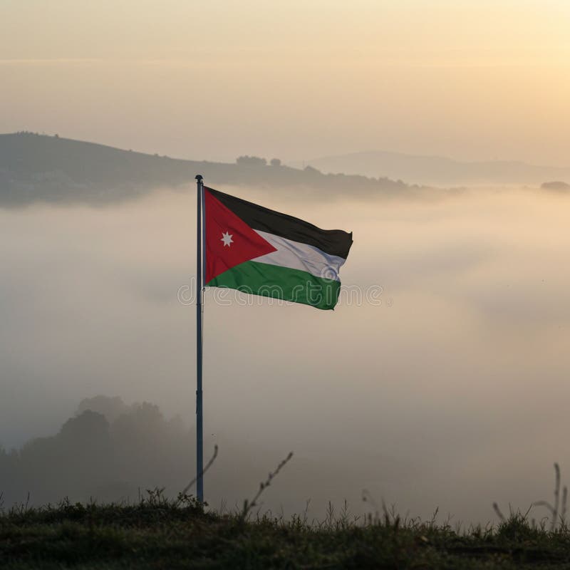 Flag with a Modified Design Featuring Elements of the Jordanian and ...