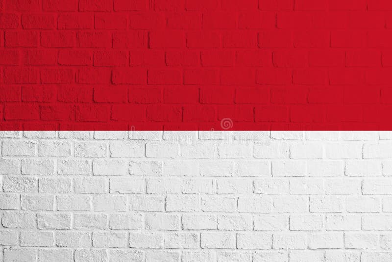 Flag of Monaco. Brick Wall Texture of the Flag of Monaco Stock Photo ...