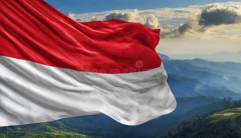 Monaco Flag Waving on the Wind Stock Illustration - Illustration of ...