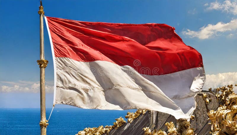 Monaco Flag Waving on the Wind Stock Illustration - Illustration of ...