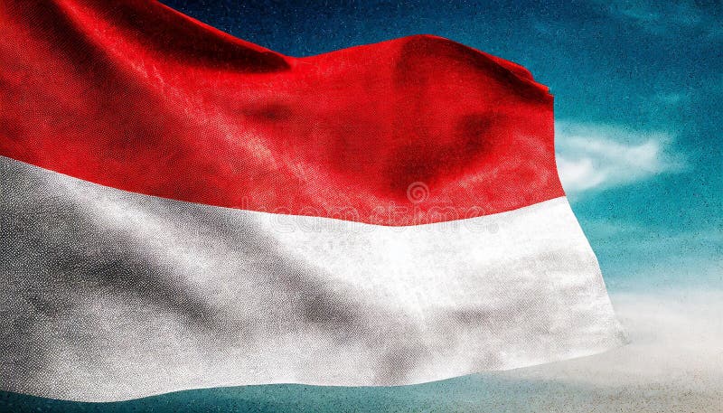 Monaco Flag Waving on the Wind Stock Illustration - Illustration of ...