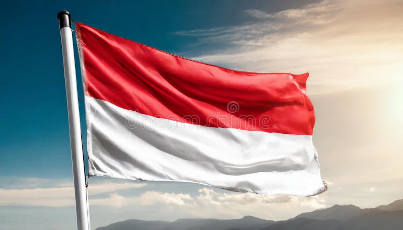 Monaco Flag Waving on the Wind Stock Illustration - Illustration of ...