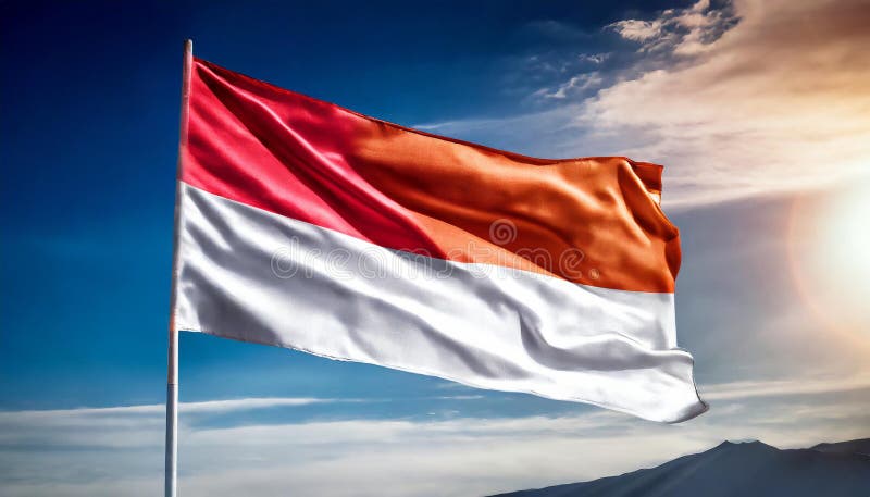 Monaco Flag Waving on the Wind Stock Illustration - Illustration of ...