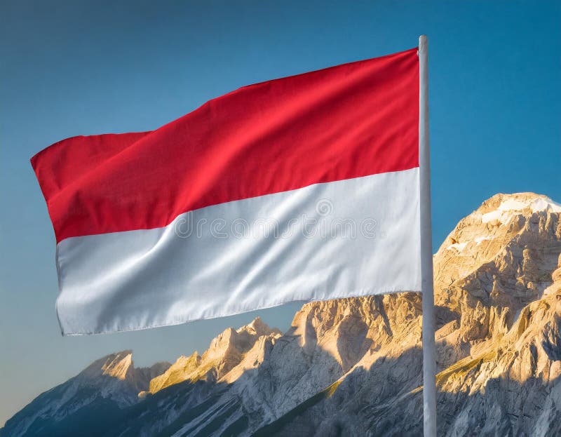 Monaco Flag Waving on the Wind Stock Illustration - Illustration of ...