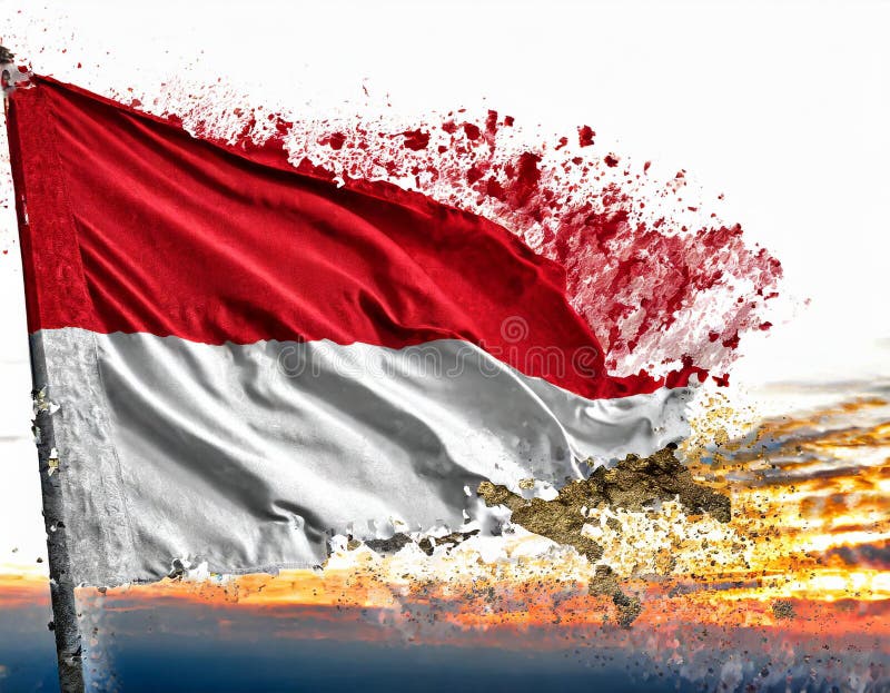 Monaco Flag Waving on the Wind Stock Illustration - Illustration of ...