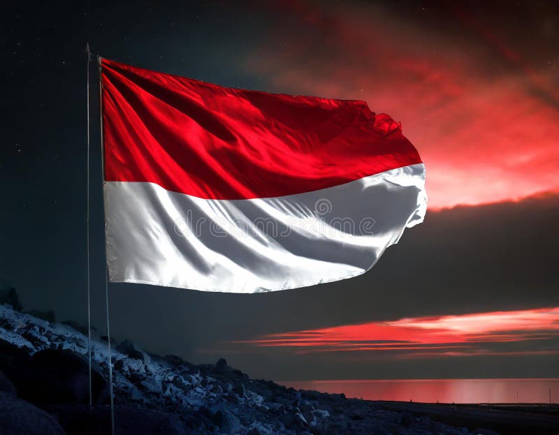 Monaco Flag Waving on the Wind Stock Illustration - Illustration of ...