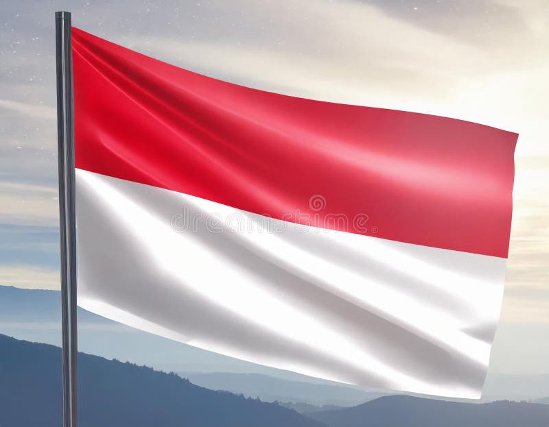 Monaco Flag Waving on the Wind Stock Illustration - Illustration of ...