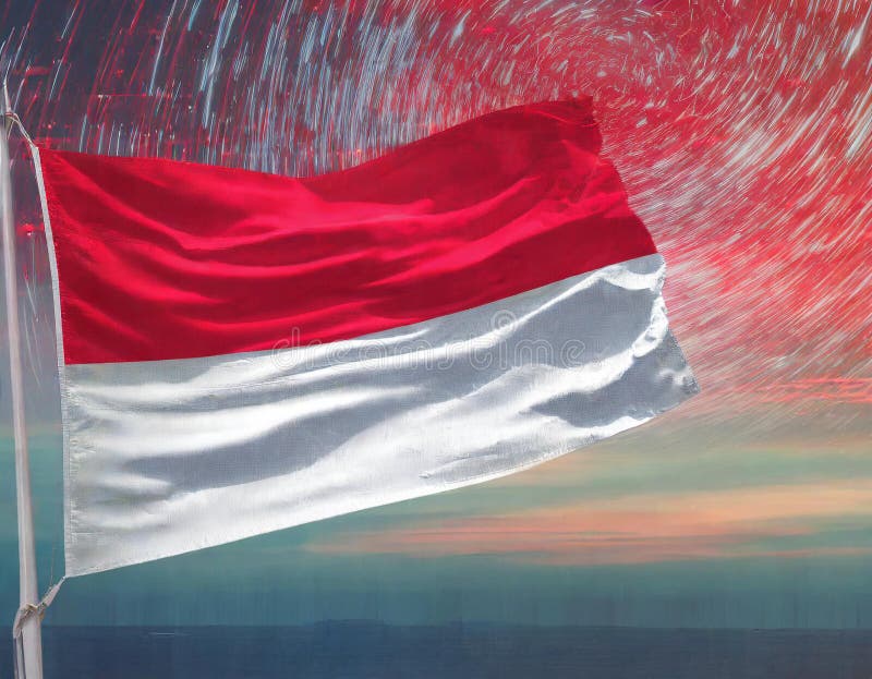 Monaco Flag Waving on the Wind Stock Illustration - Illustration of ...