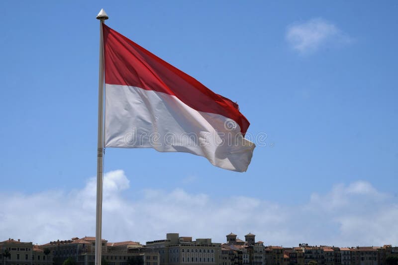 Flag Monaco Wind Front Blue Sky Stock Photos - Free & Royalty-Free ...