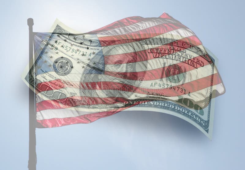 Flag and money stock illustration. Illustration of reverse - 45570119