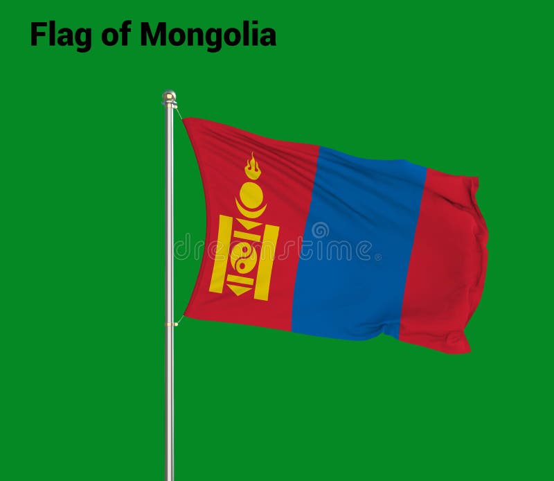 Flag of Mongolia, Mongolia Flag, National Flag of Mongolia. Pole Flag of Mongolia Stock ...