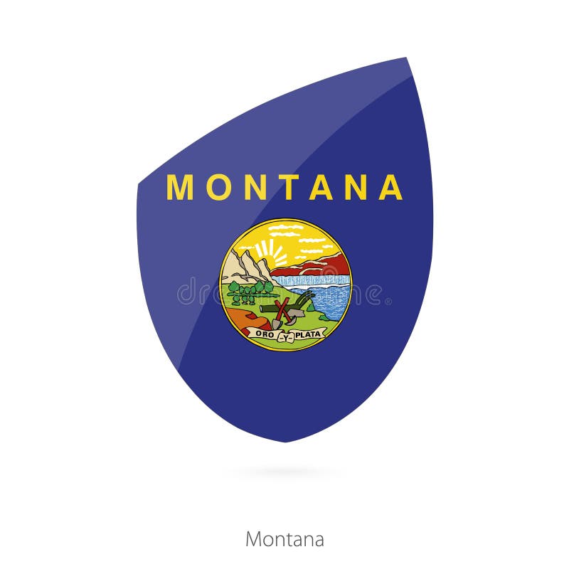 Flag of Montana US State in Modern Abstract Design, Flag Set Stock ...