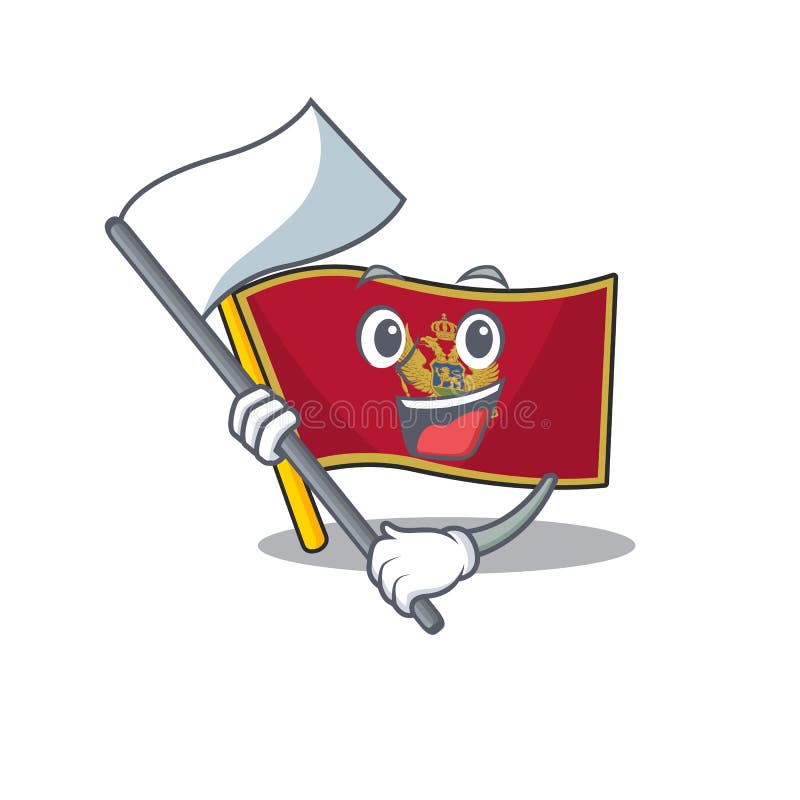 Flag Montenegro Cartoon with in Bring Flag Character Stock Vector ...