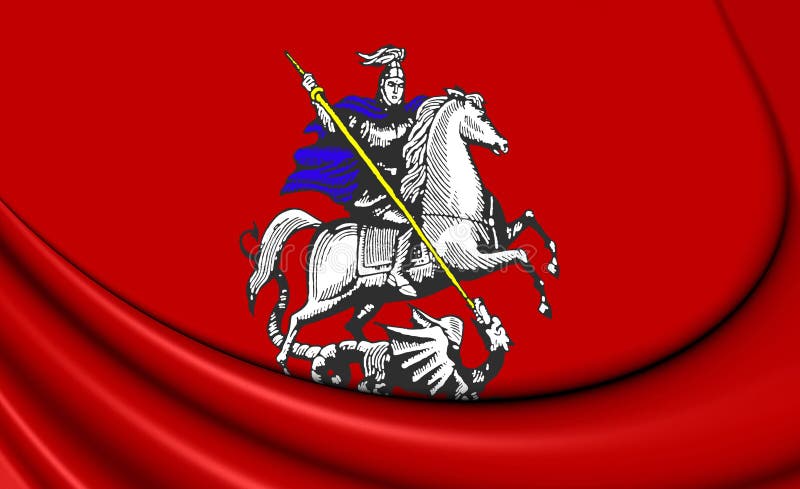 Flag of Moscow, Russia. stock illustration. Illustration of arms - 85368417