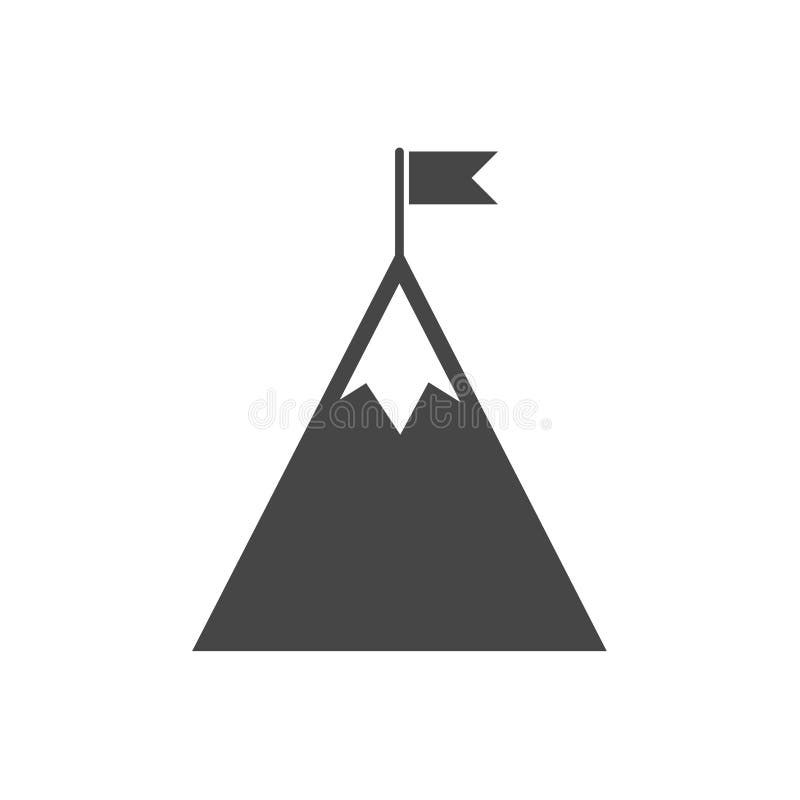 Flag on a Mountain peak stock illustration. Illustration of extreme ...