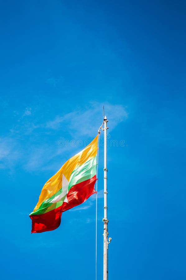 Flag of Myanmar, New Myanmar Flag Stock Photo - Image of country ...