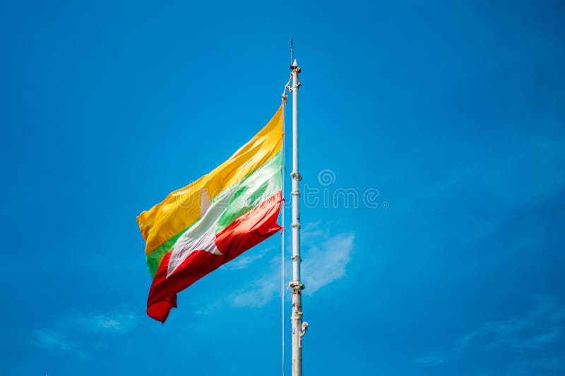 Flag of Myanmar, New Myanmar Flag Stock Photo - Image of flag, myanmar ...