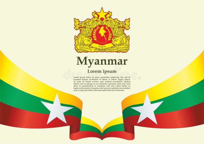 Flag of Myanmar, Republic of the Union of Myanmar. Stock Vector ... Flag of Myanmar, Republic of the Union of Myanmar. Stock Vector ...
