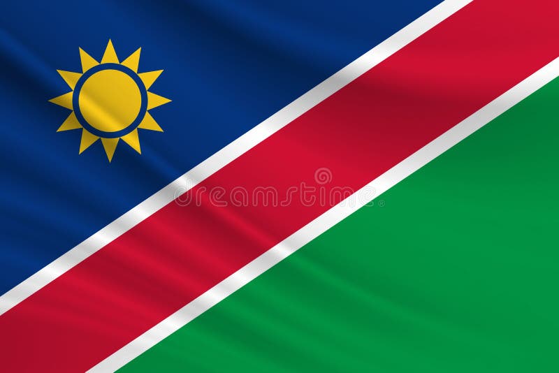 Flag of Namibia. Fabric Texture of the Flag of Namibia Stock ...