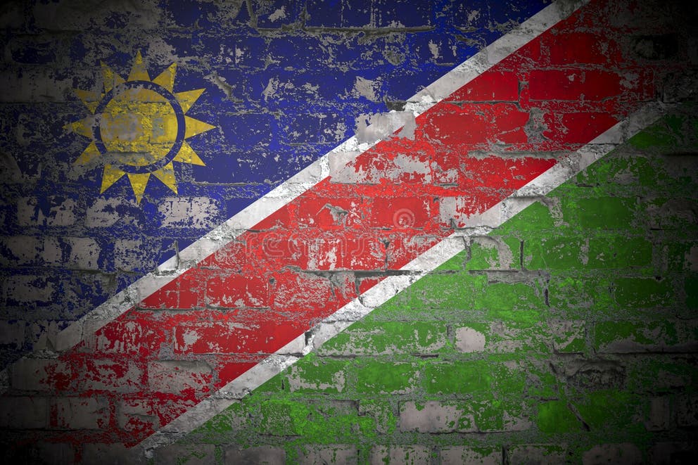 Flag of Namibia on Brick Wall Stock Illustration - Illustration of ...