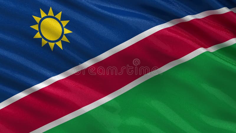 Flag of Namibia Realistic Waving on Green Screen. Seamless Loop ...